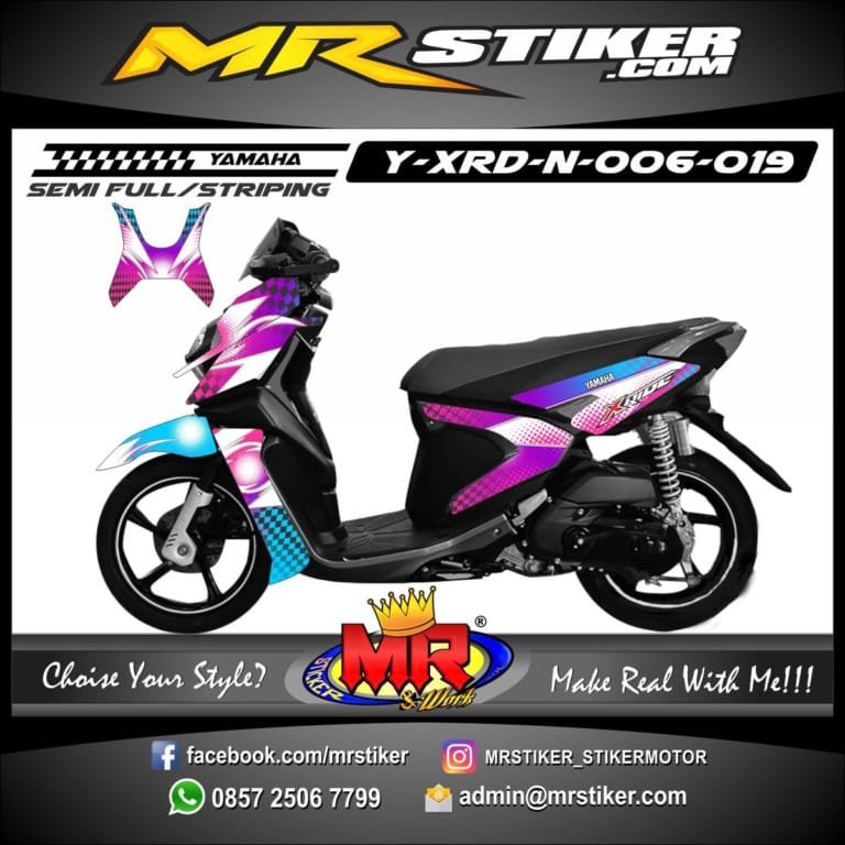 Stiker motor decal X-Ride New Purple Blue - stiker motor premium ...