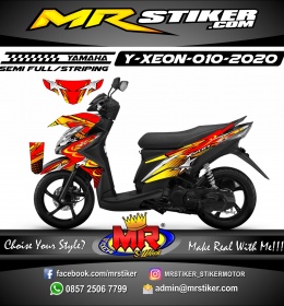 Stiker motor decal Yamaha Xeon Red Gradation Orange Airbrush - stiker ...