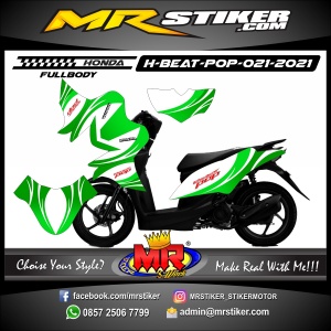 Stiker motor decal Honda Beat Pop FULLBODY Green Aesthetic Grafis Line ...