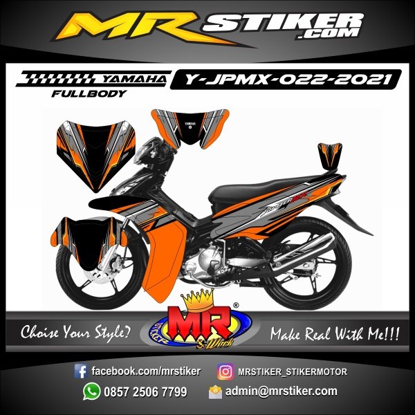 Stiker motor decal Yamaha Jupiter MX Orange Tech Line Grafis FullBody ...