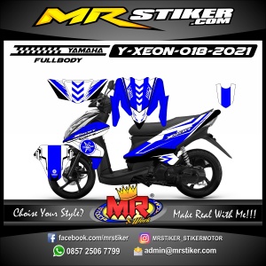 Stiker motor decal Yamaha XEON Blue Grafis Yamaha Fullbody - stiker ...