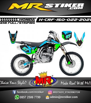 Stiker motor decal Honda CRF 150 Gray Blue Line Green Modify Tracker ...